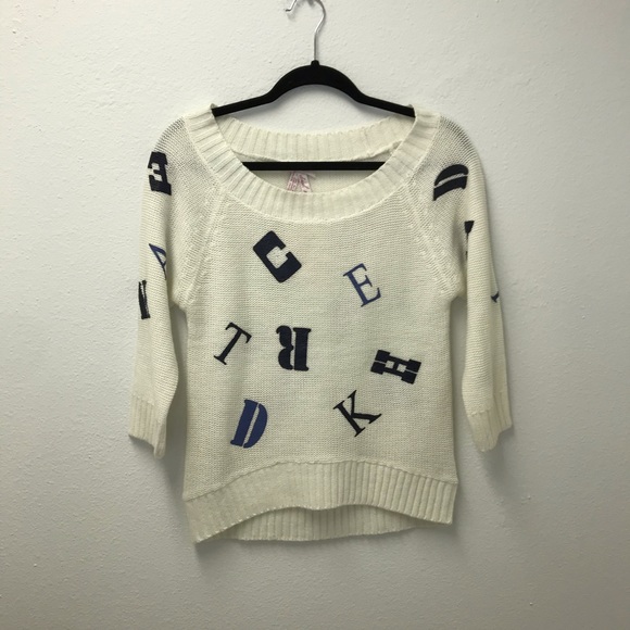Derek Heart | Sweaters | Derek Heart Letters Sweater | Poshmark